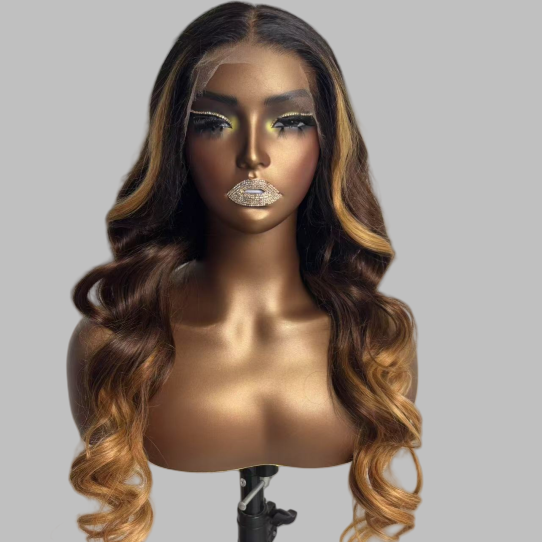 HD Lace 13x6 Fitted Cap Ear Tap Highlight Ombre Color Wig - Body Wave – superbwigs