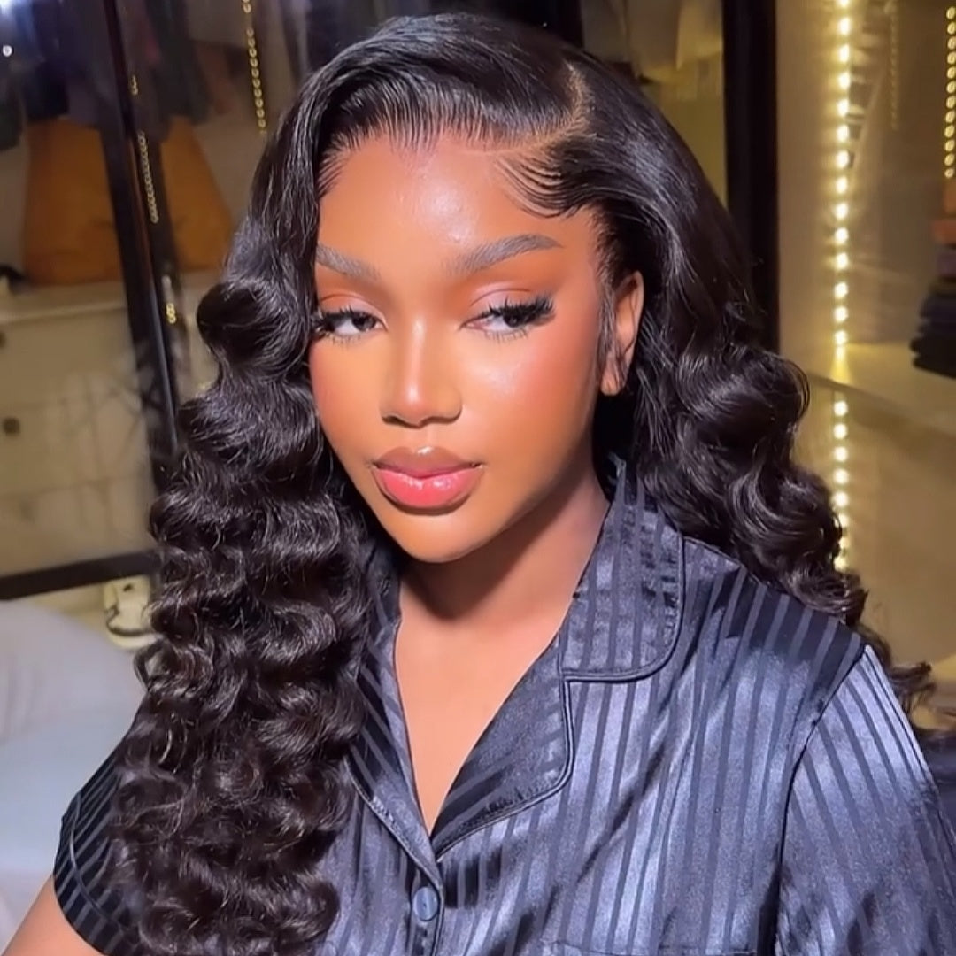 "LAGOS" M-Shaped HAIRLINE 360 HD Lace Invisible Strap Wig - Deep Loose ...