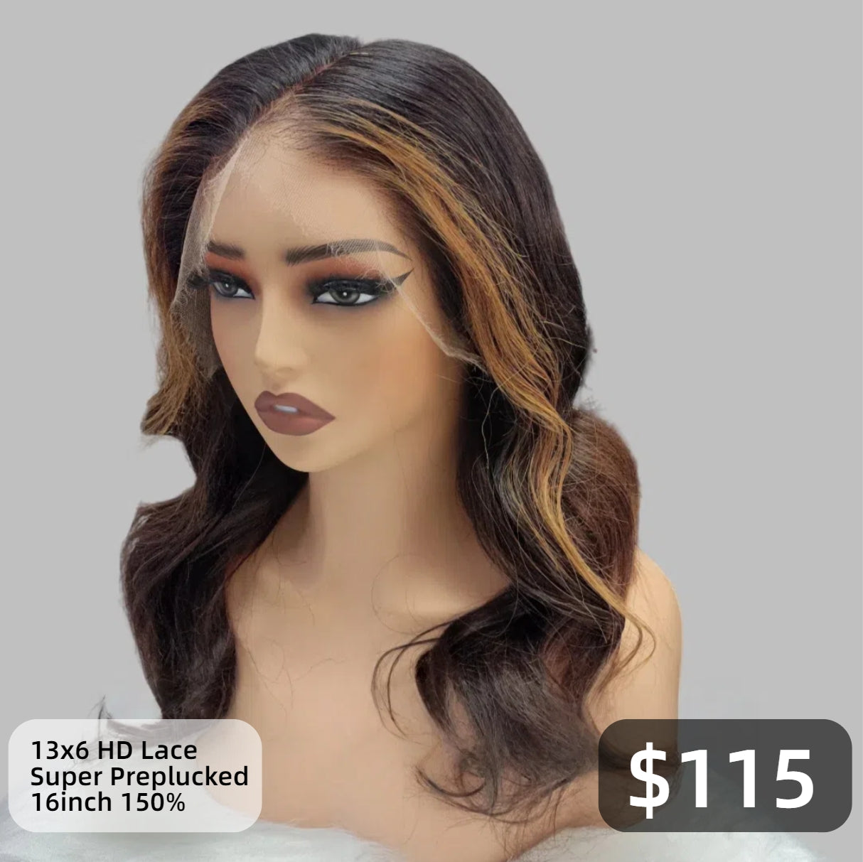 【Solo-Piece】13x6 HD Lace Upgraded Preplucked Hairline 16inch 150%Wig ...