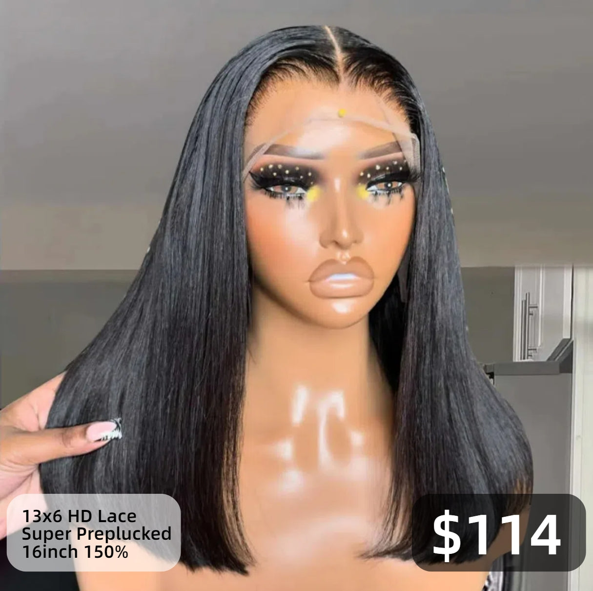 【Solo-Piece】13x6 HD Lace Upgraded Preplucked 16inch 150%Wig - Straight ...