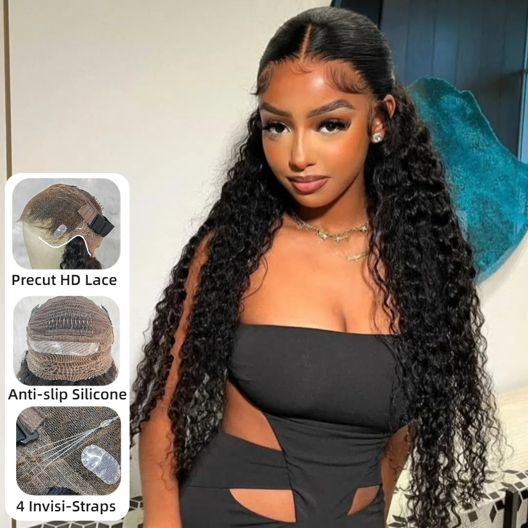 【Upgraded】PreCut 4-Line Invisible Strap 360 HD Lace Wig - Water Wave – superbwigs