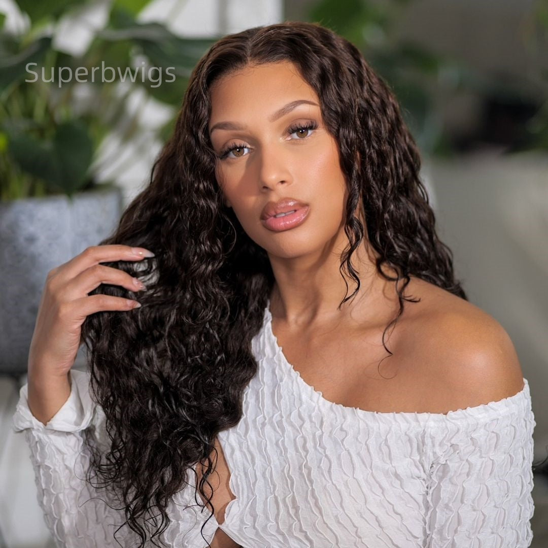 9x6 Closure Pre-Cut HD Swiss Lace Lace Upgraded Hairline Glueless Wig ...