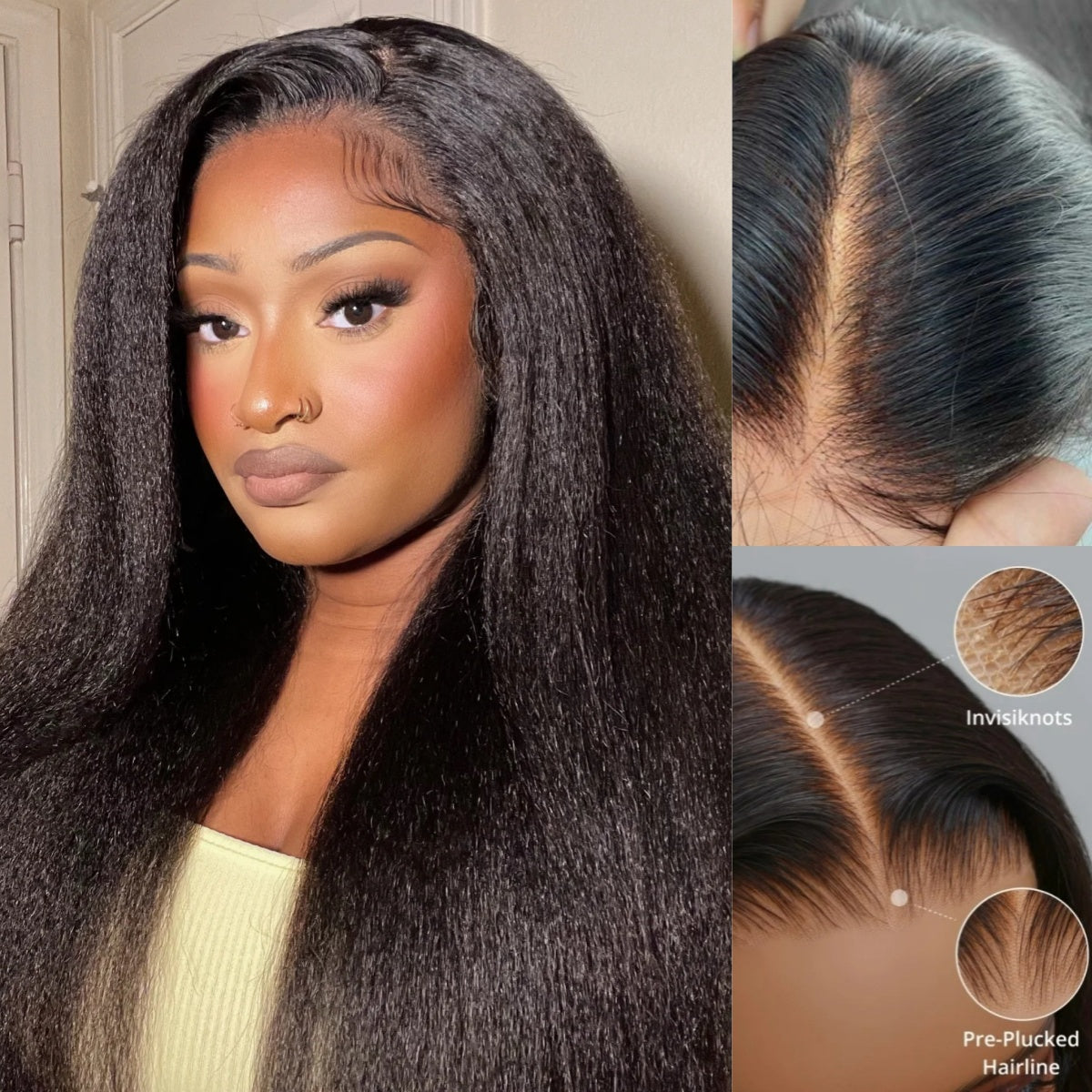 Bye~Bye~KNOTS HD Lace 13x4 Full Frontal Pre-plucked Hairline Wig - Kin – superbwigs