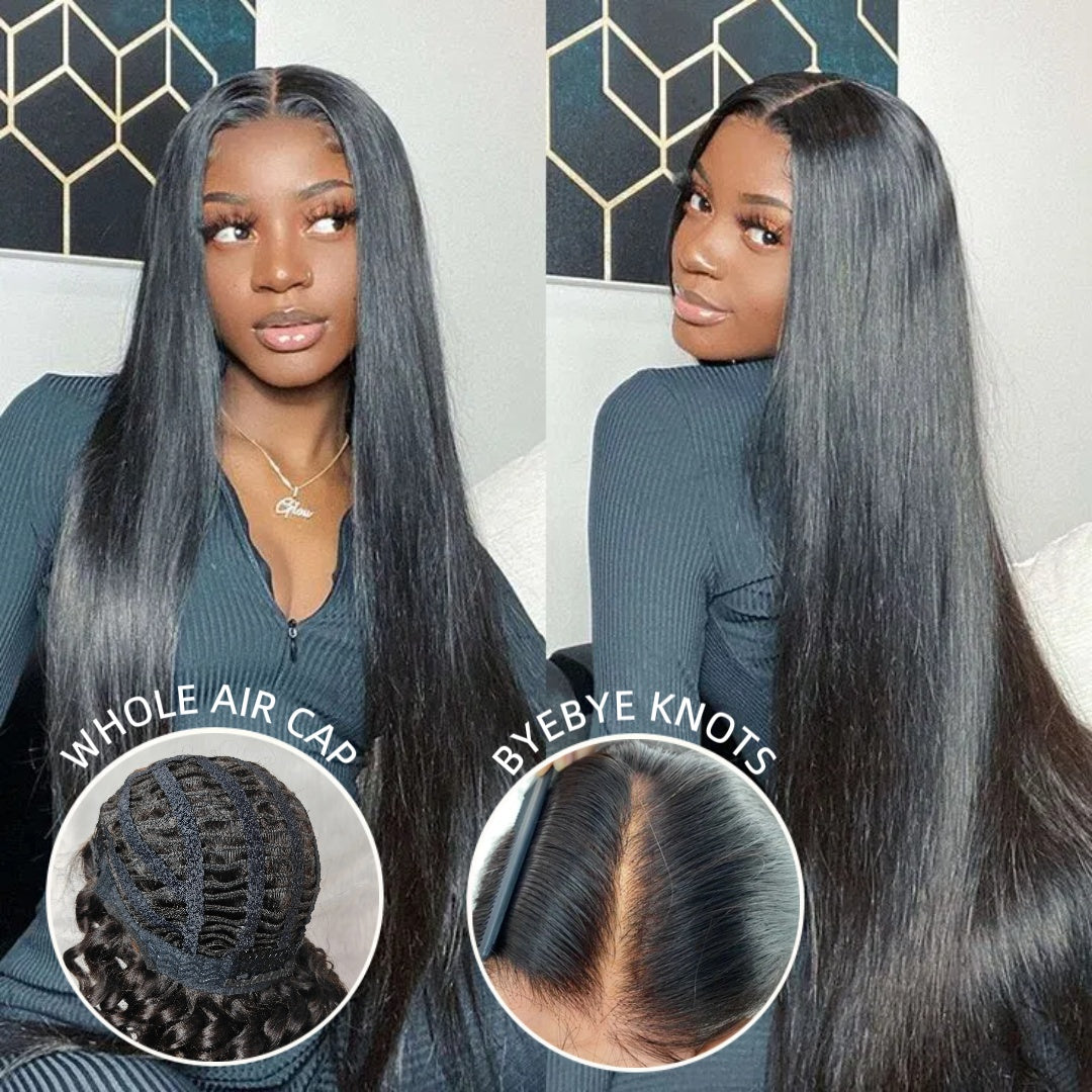 “Whole Air Cap” 5x5 /13x6 Fitted Bye~Bye~KNOTS HD Lace Wig - Straight ...
