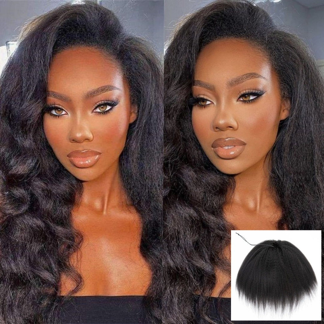【3 IN 1 Half Wig】 Flip Over Half Wig with Drawcord Wear & Go Glueless ...