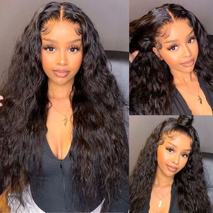 Vara Pre - Made Fake Scalp Natural Wave Human Hair 360 Lace Front Wig ...