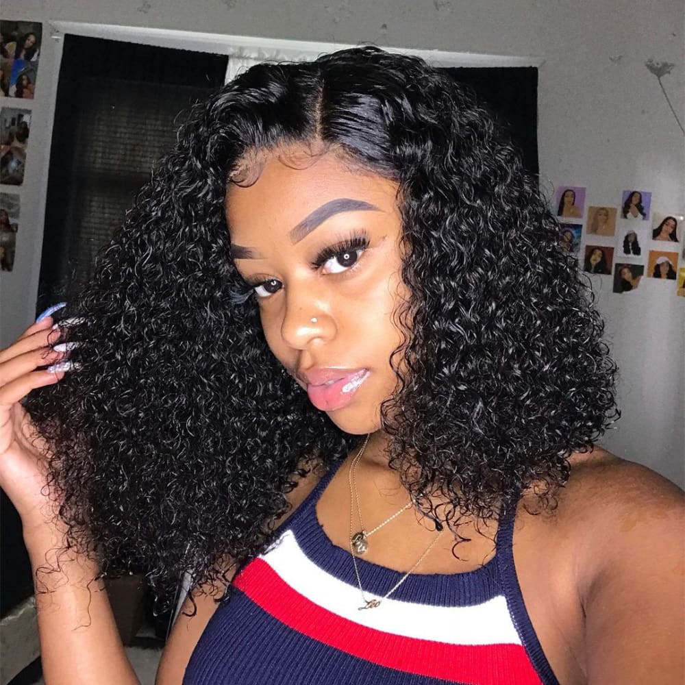 Dora Upgraded Hairline Swiss Lace 13x6 Curly Short Bob Wig superbwigs ...
