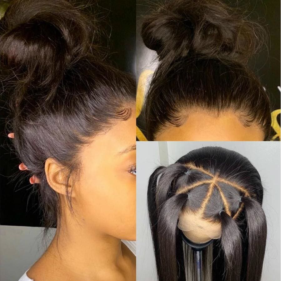 Vara Pre - Made Fake Scalp Natural Wave Human Hair 360 Lace Front Wig ...